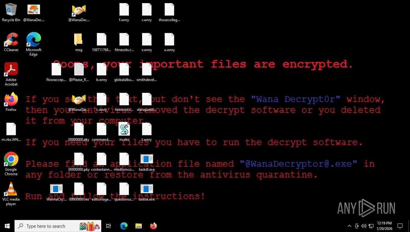 Malware analysis WannaCry.EXE Malicious activity | ANY.RUN - Malware Sandbox Online