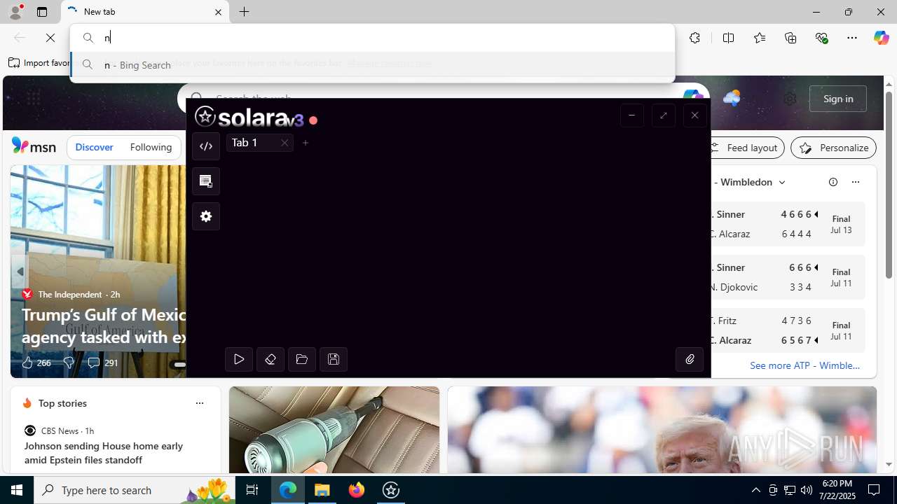 Malware analysis https://wearedevs.net/d/Solara Malicious activity ...