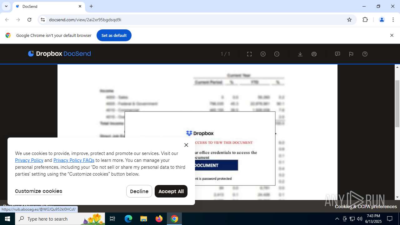 Analysis https://docsend.com/view/2ai2xr95bgdsqd9i No threats detected - Interactive analysis ...