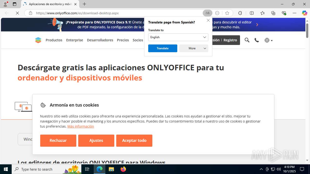 Malware analysis https://www.onlyoffice.com/es/download-desktop.aspx ...