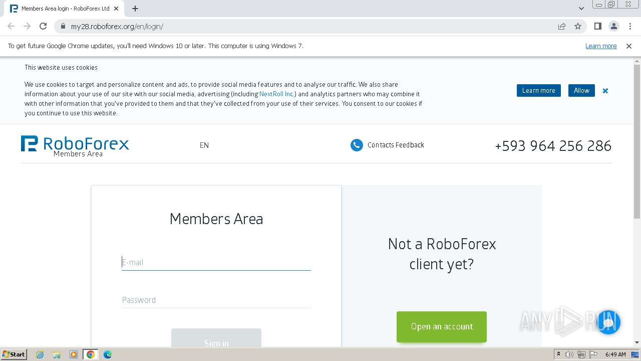 Analysis https://rbfxdirect.com/ru/lk/?a=zkeb Malicious activity - Interactive analysis ANY.RUN