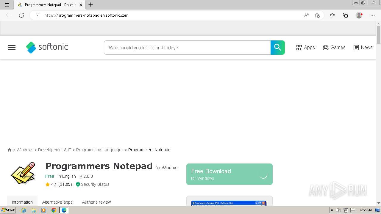 Malware analysis https://programmers-notepad.en.softonic.com/ Malicious activity | ANY.RUN ...