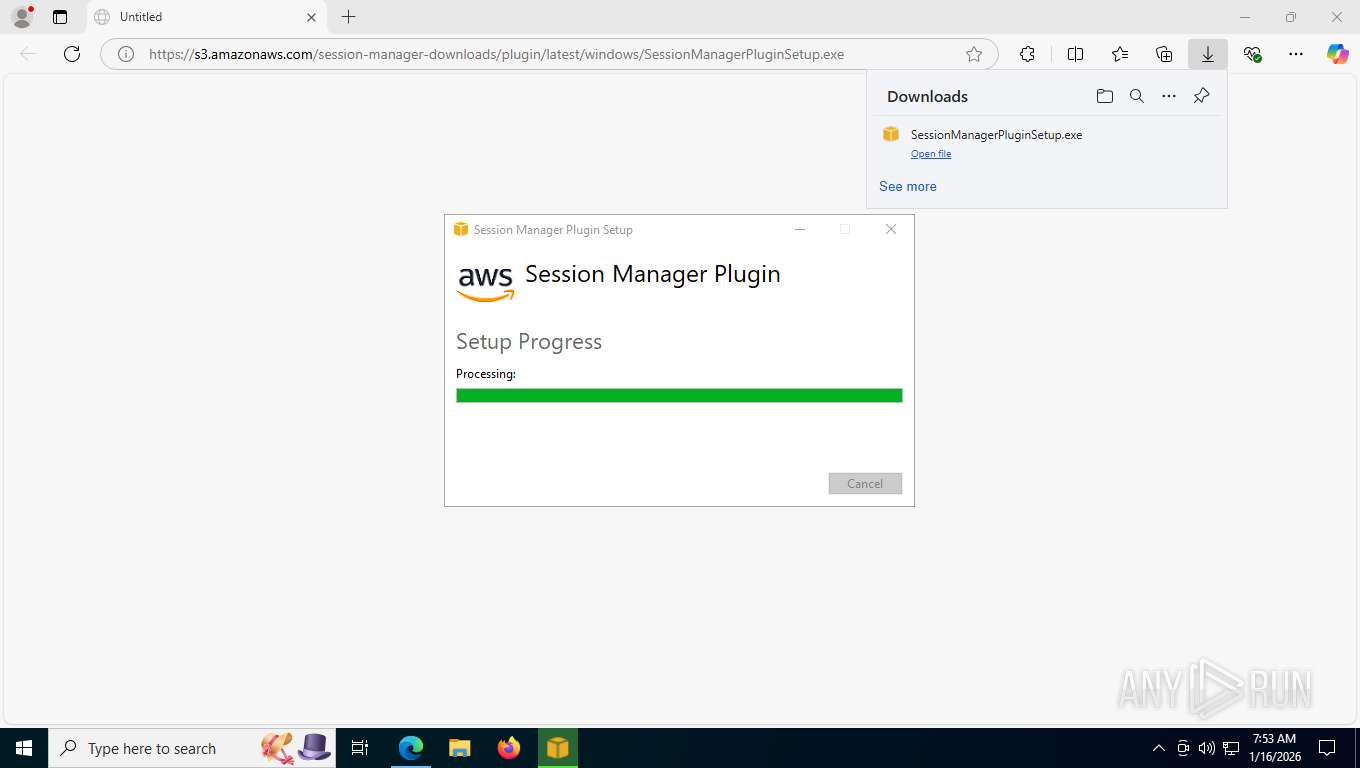 Malware analysis https://s3.amazonaws.com/session-manager-downloads ...