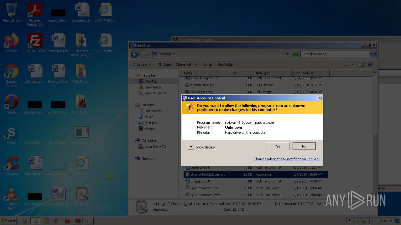 Malware Analysis W32.mydoom.a.zip Malicious Activity