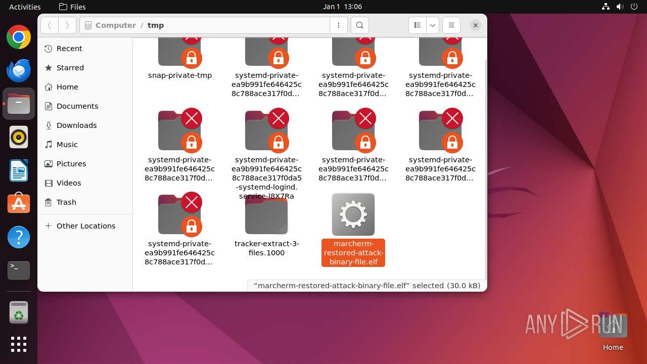 Analysis marcherm-restored-attack-binary-file (MD5: 1810D92C04BE1FD0BC37F09D48303E30) No threats ...