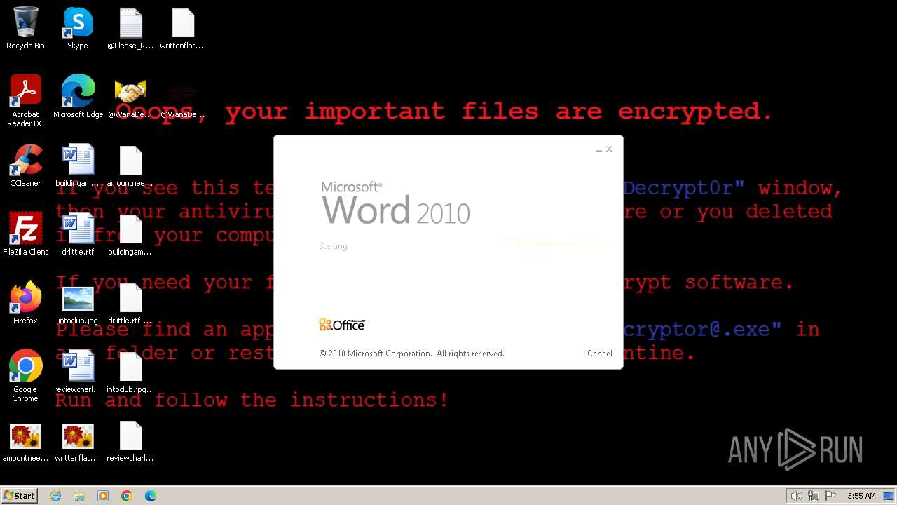Malware analysis wannacrypt.exe Malicious activity | ANY.RUN - Malware Sandbox Online