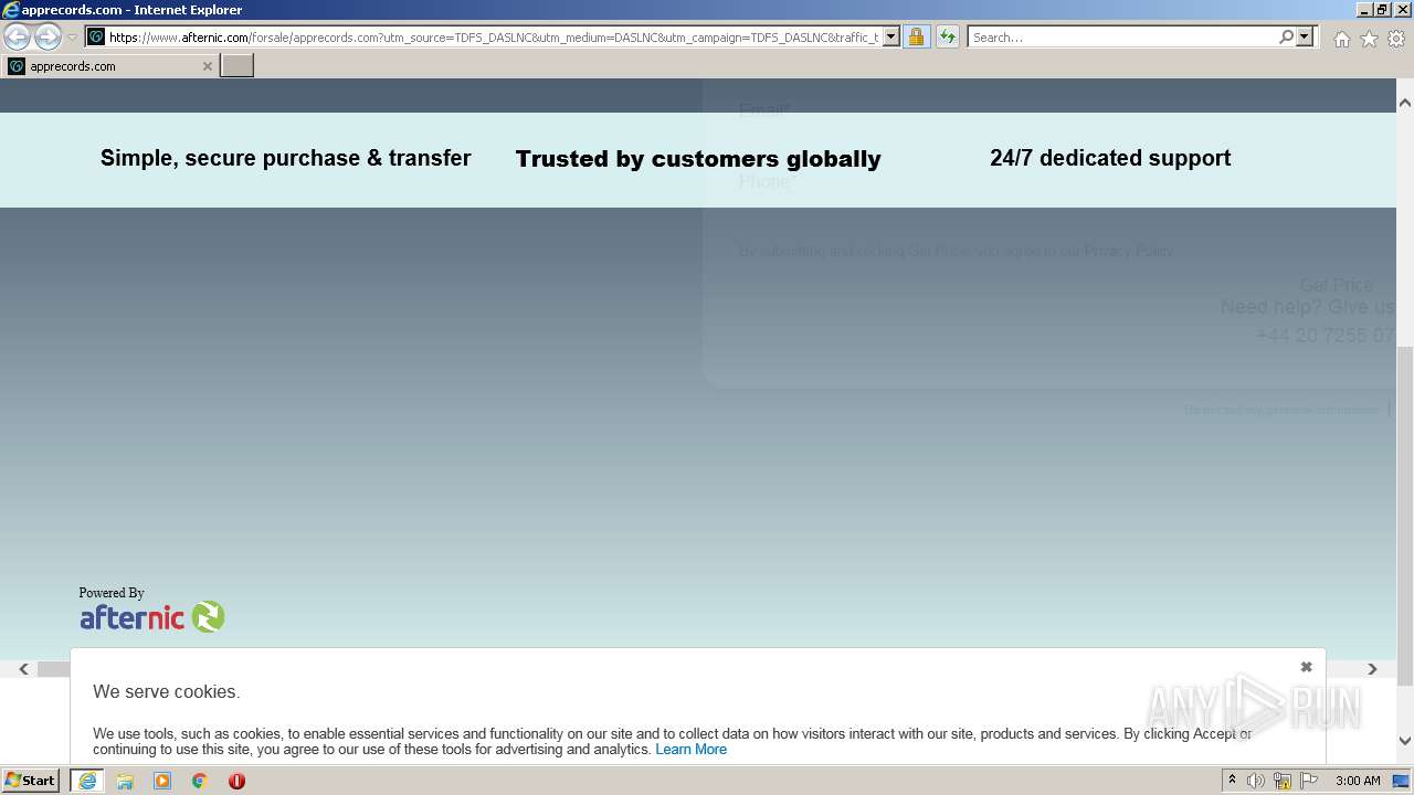 Malware analysis https://www.afternic.com/forsale/apprecords.com?utm ...