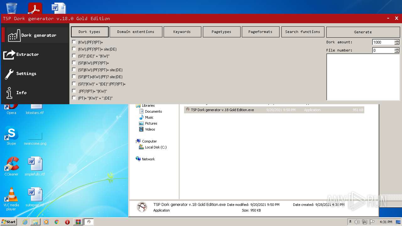 Malware Analysis Tsp Dork Generator V.18 Gold Edition (1).zip Malicious