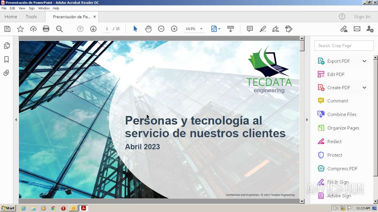 Malware analysis [ Manuel Podadera 06072023 ] - Tecdata Engineering .msg No threats detected ...
