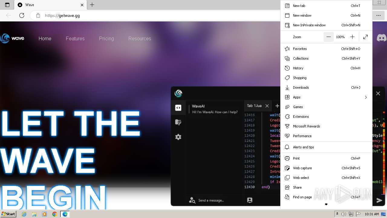 Malware analysis https://getwave.gg/ Malicious activity | ANY.RUN - Malware Sandbox Online
