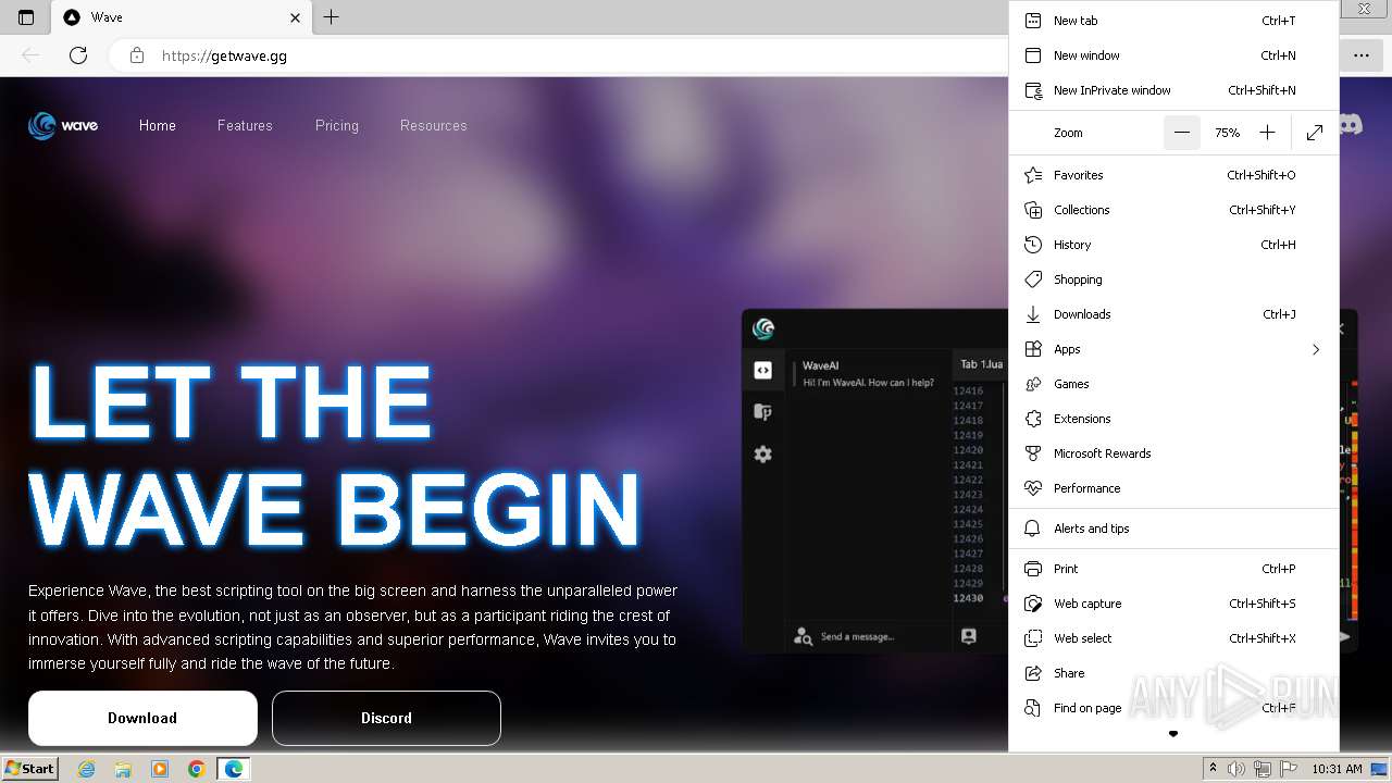 Malware analysis https://getwave.gg/ Malicious activity | ANY.RUN - Malware Sandbox Online