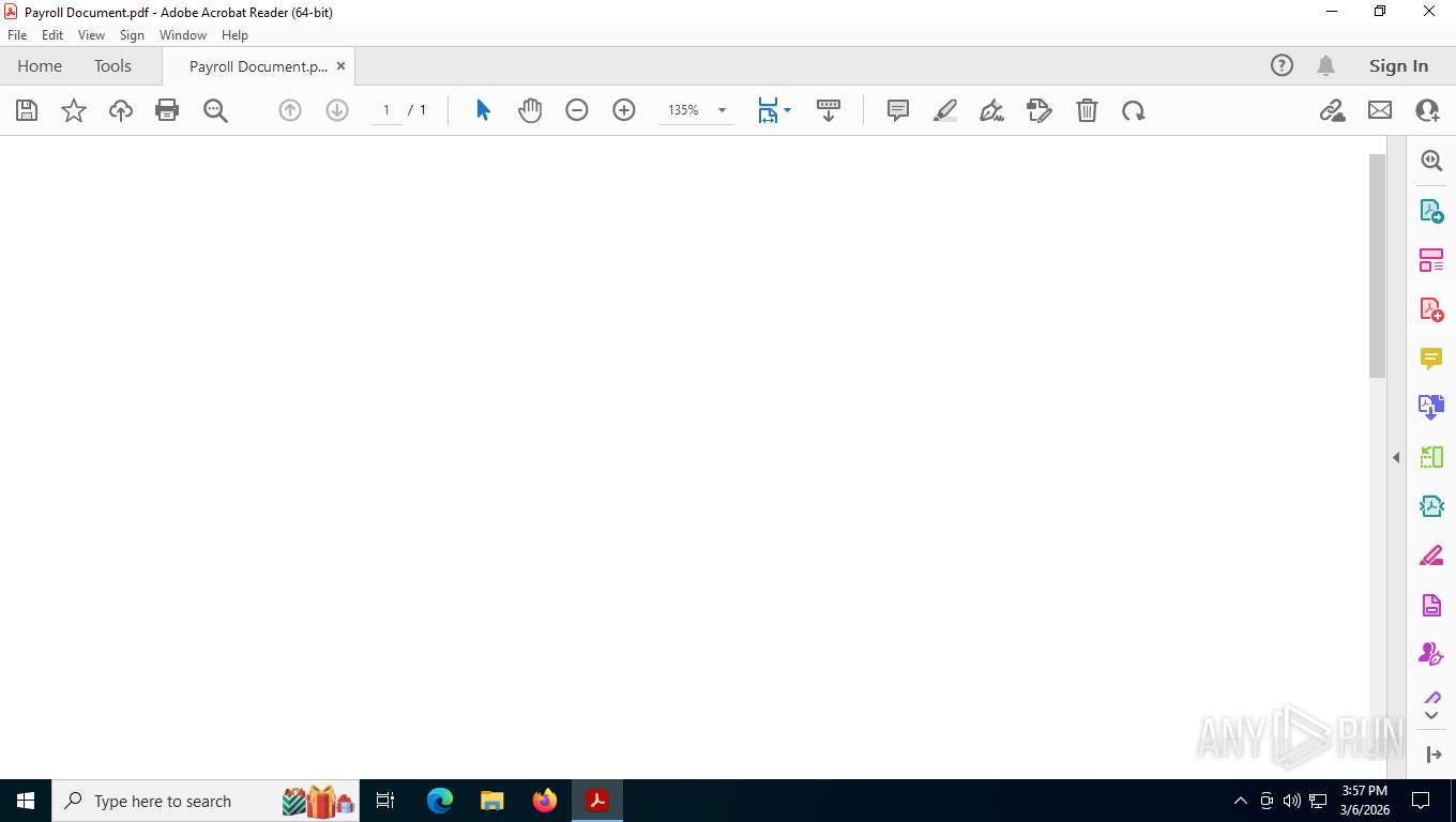 Malware analysis Payroll Document.pdf Malicious activity | ANY.RUN - Malware Sandbox Online