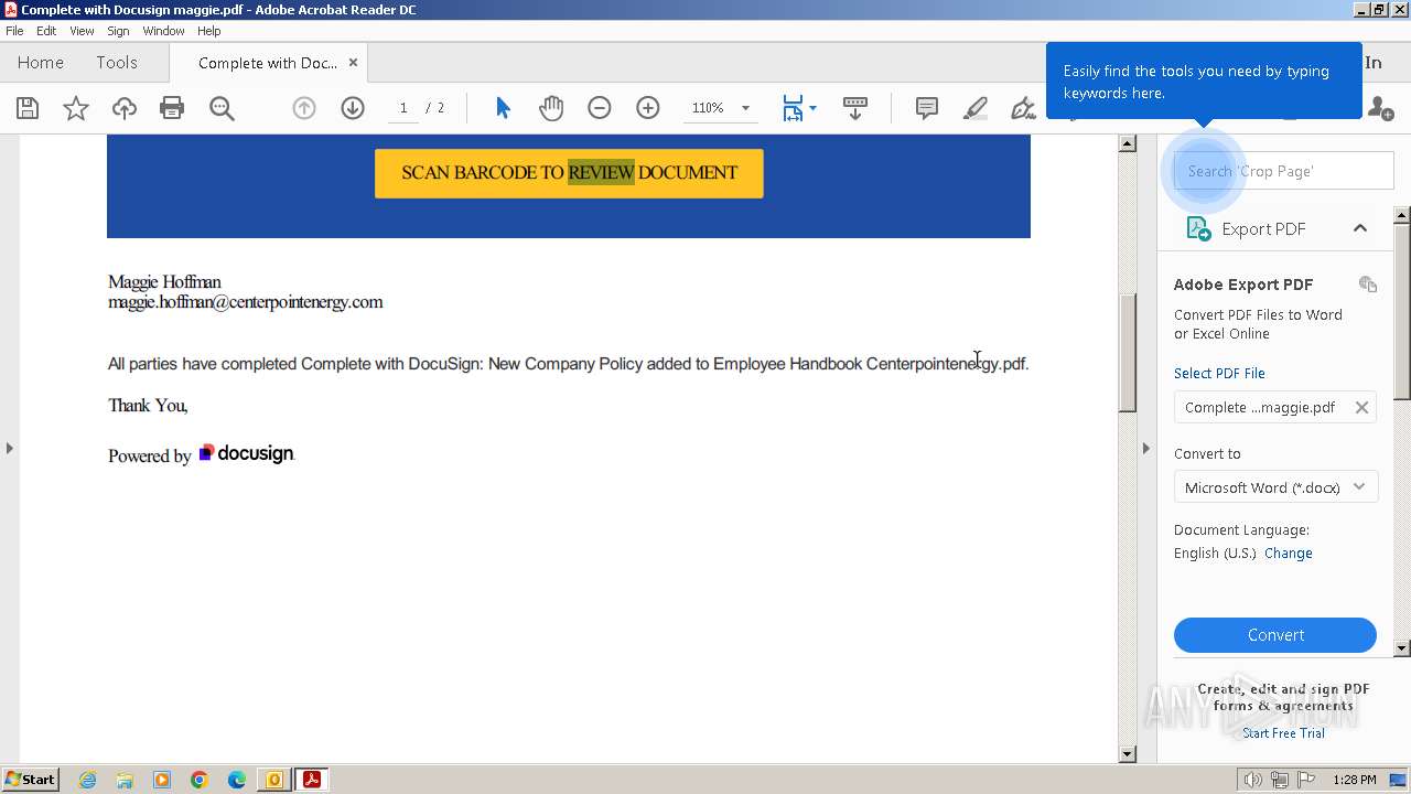 Malware analysis Potential Phish_ _External Email_ New Company ...