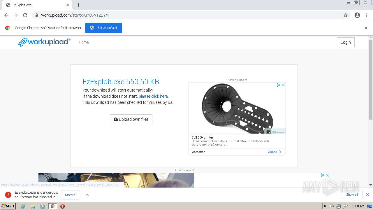 Malware analysis https://workupload.com/file/9uYU6VTZEYM Malicious activity | ANY.RUN - Malware ...