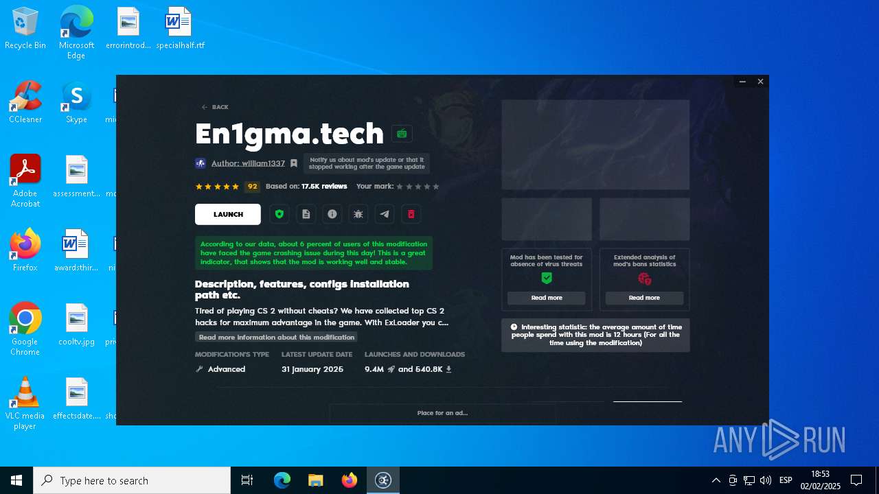 Malware analysis ExLoader_Installer.exe Malicious activity | ANY.RUN - Malware Sandbox Online