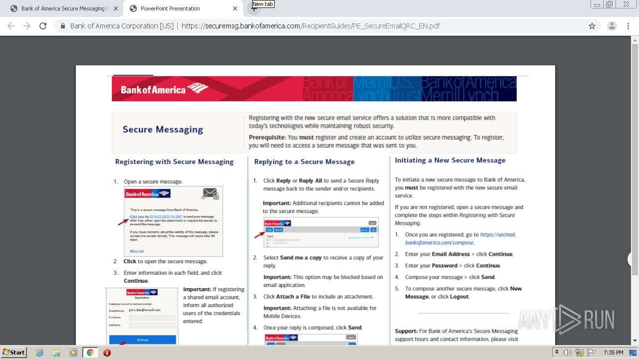 Malware analysis http://securemsg.bankofamerica.com/pe.html Malicious activity | ANY.RUN ...