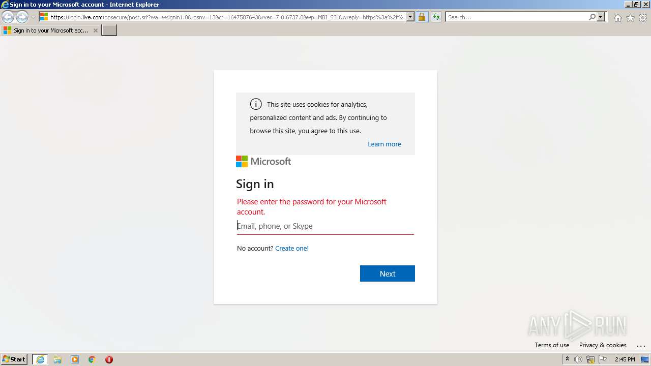 Malware analysis https://login.live.com/ppsecure/post.srf?wa=wsignin1.0 ...