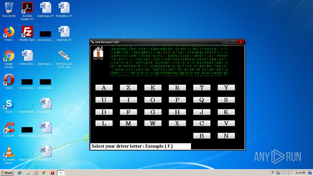 Analysis Anti Raccourci 2.0.5 .exe (md5 
