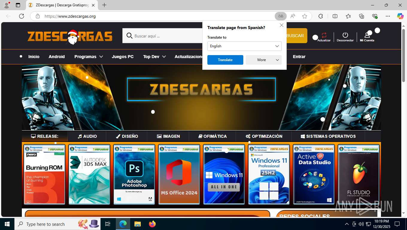 Malware analysis https://www.zdescargas.org/ Malicious activity | ANY ...