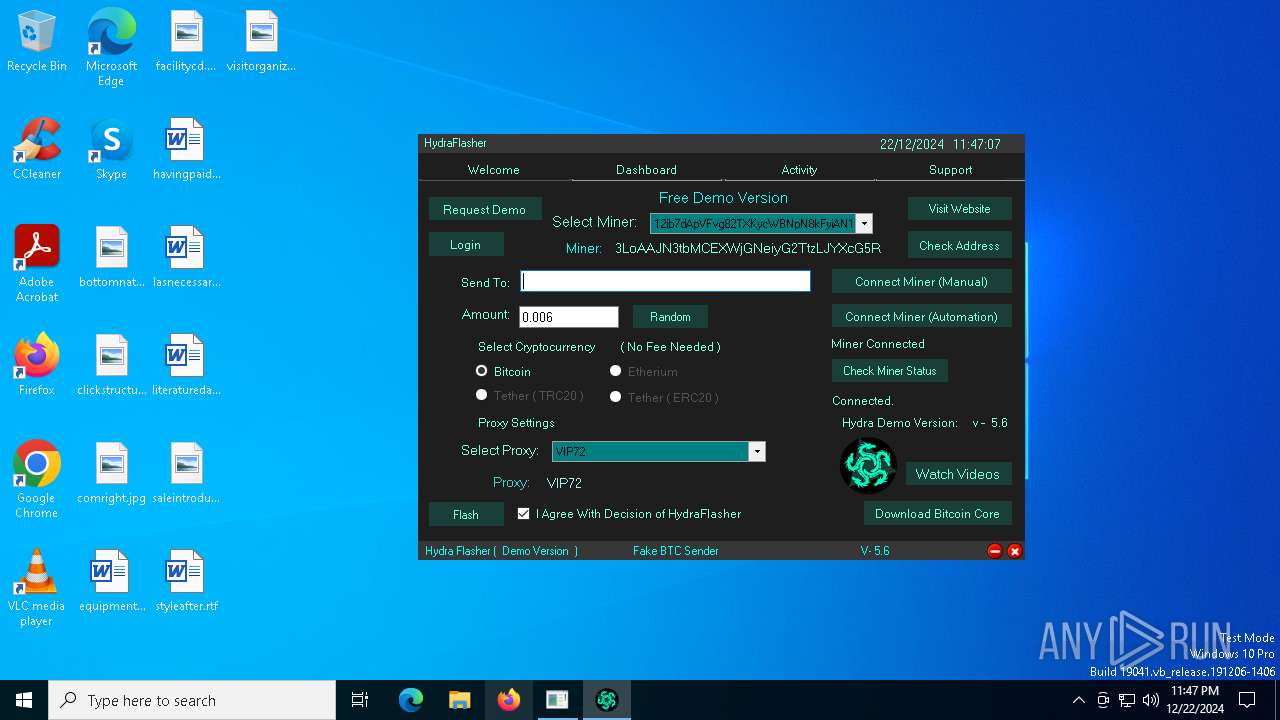 Malware analysis HydraFlasher Demo V-5.6.exe Malicious activity | ANY ...