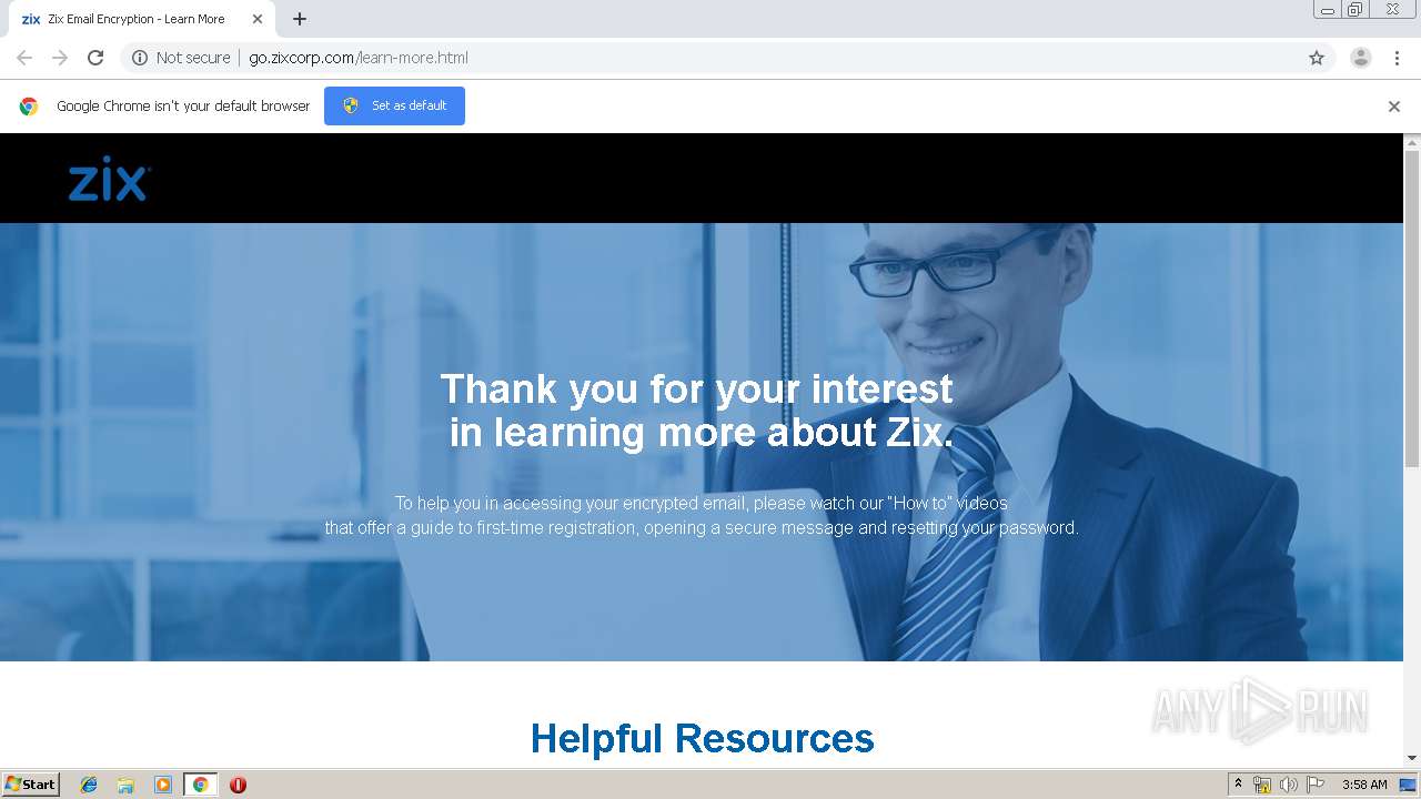 Malware analysis http://www.zixcorp.com/info/zixmail_ZMC Malicious activity | ANY.RUN - Malware ...