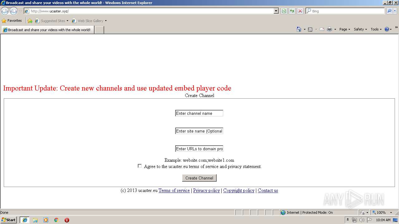 Analysis http://www.ucaster.xyz Suspicious activity - Interactive ...
