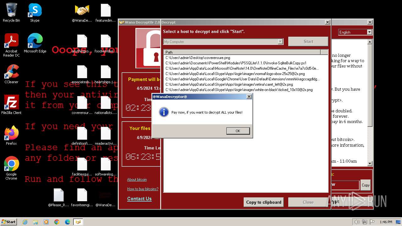 Analysis Pt2.exe (md5: 84c82835a5d21bbcf75a61706d8ab549) Malicious