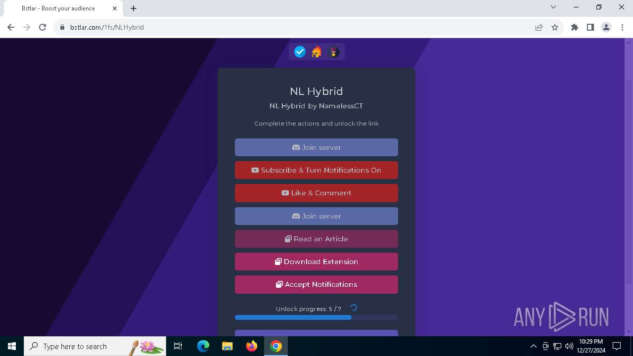 Malware analysis https://bstlar.com/1fs/NLHybrid Malicious activity | ANY.RUN - Malware Sandbox ...