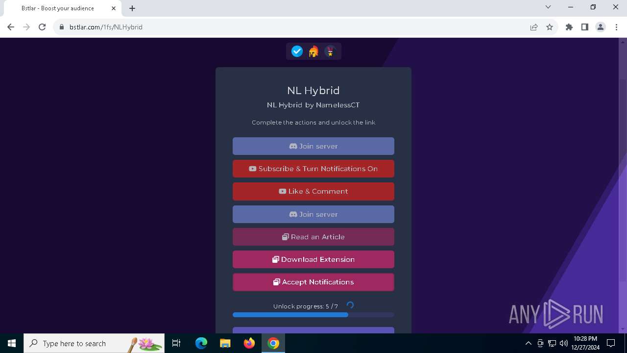 Malware analysis https://bstlar.com/1fs/NLHybrid Malicious activity ...