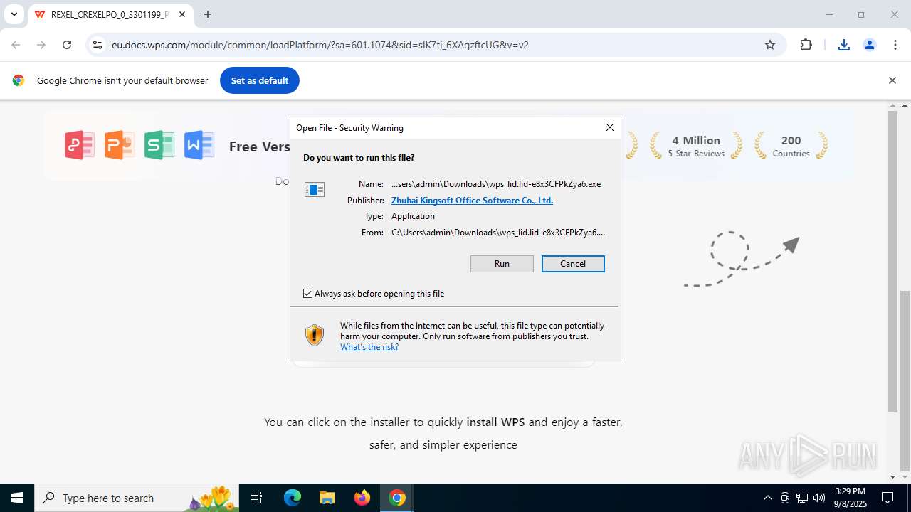 Malware analysis https://eu.docworkspace.com/d/sIK7tj_6XAqzftcUG?sa=601.1074 Malicious activity ...