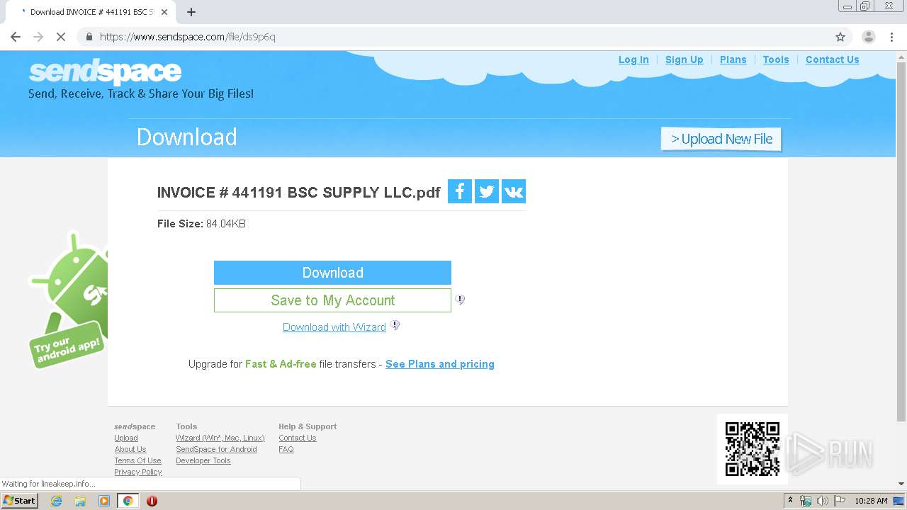 Malware analysis https://www.sendspace.com/file/ds9p6q Malicious ...