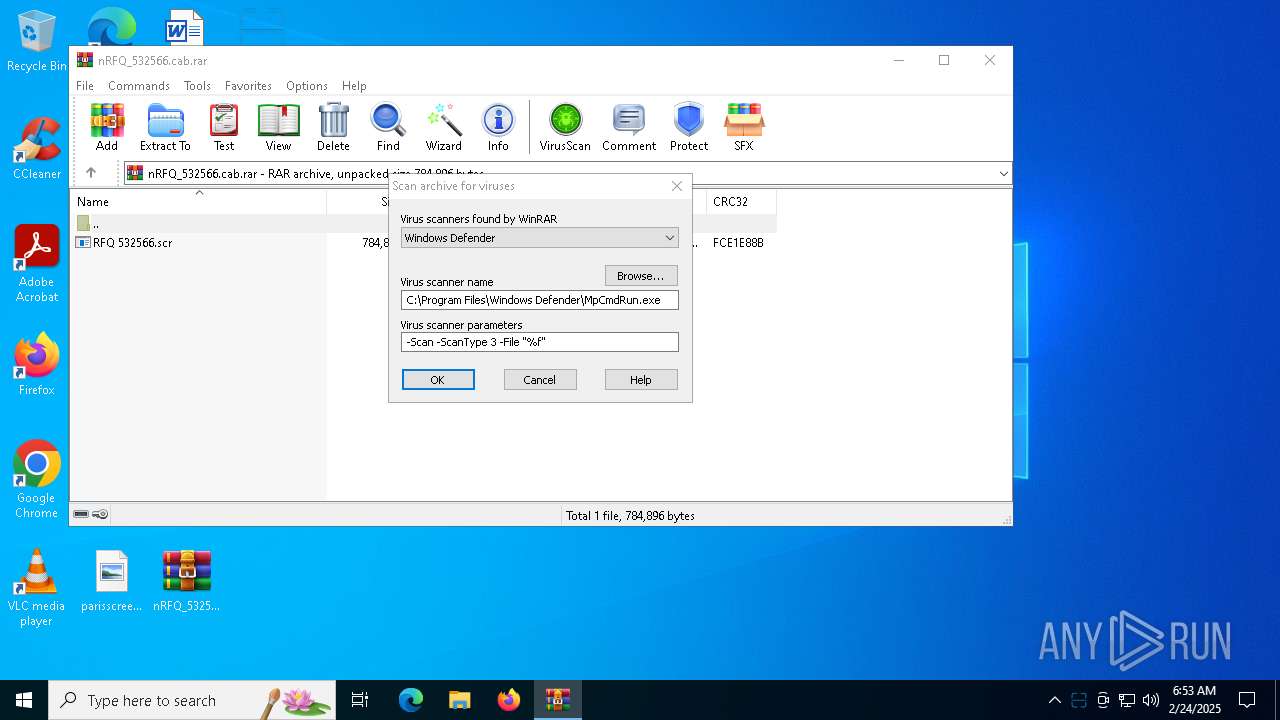 Analysis nRFQ_532566.cab.rar (MD5: 23352A7EE6D89B44897E84FBE91E1D41) Malicious activity ...