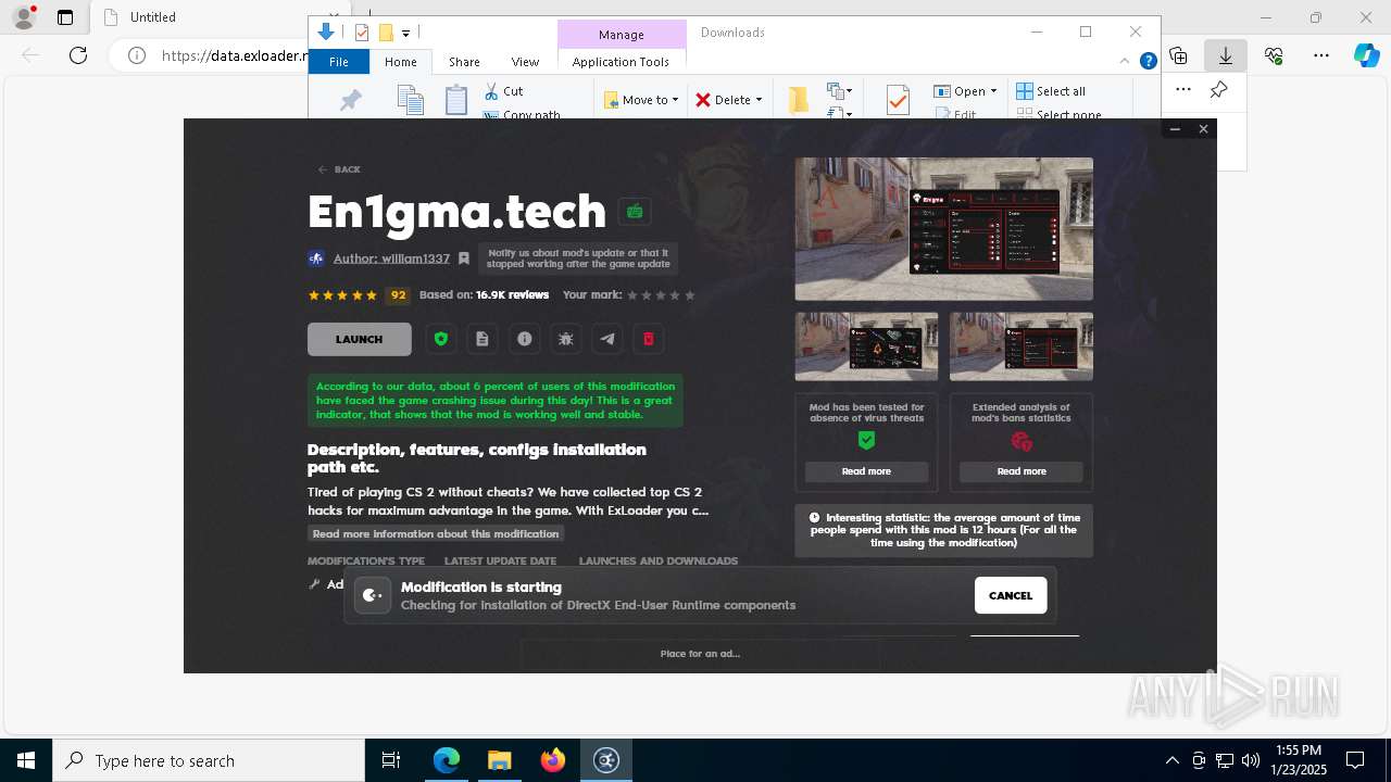 Malware analysis https://data.exloader.net/ExLoader_Installer.exe Malicious activity | ANY.RUN ...