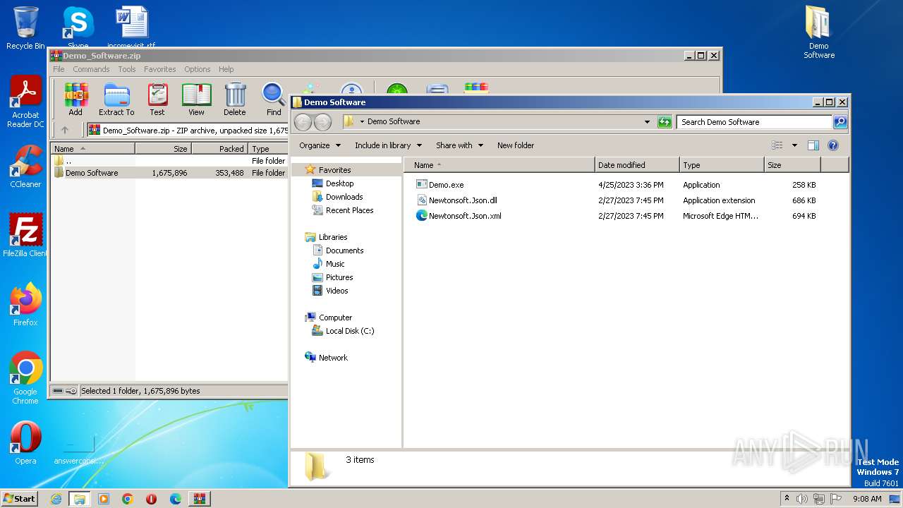 Malware Analysis Demo Software.zip Malicious Activity