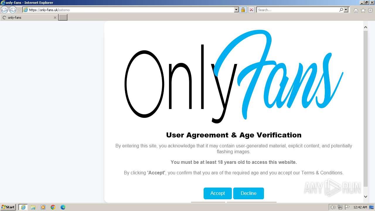 Malware analysis https://only-fans.uk/ostorno Malicious activity | ANY.RUN - Malware Sandbox Online