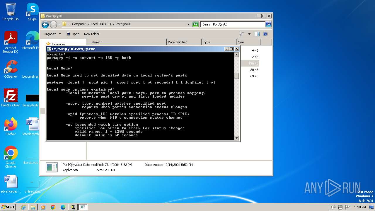 Malware analysis PortQryUI.exe Malicious activity | ANY.RUN - Malware ...