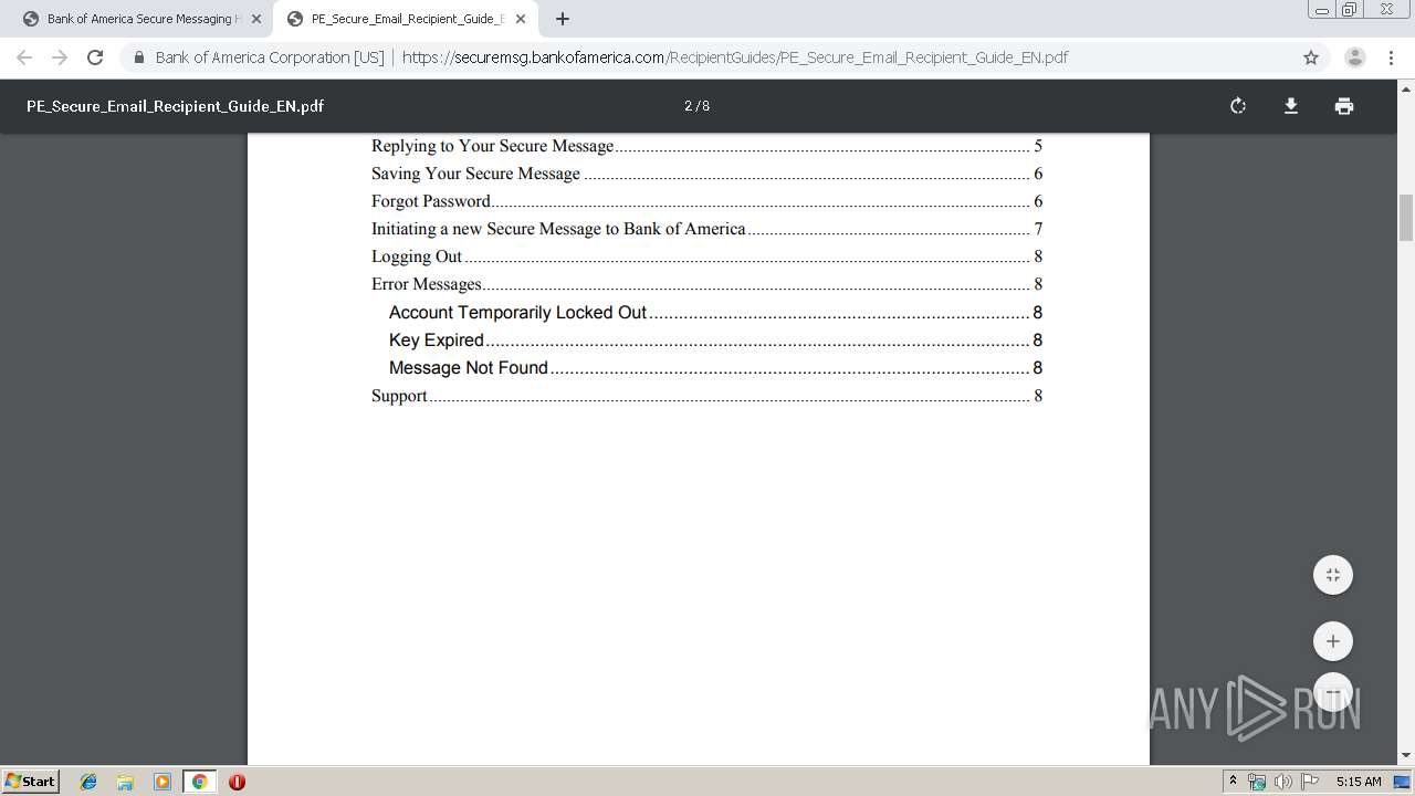 Malware analysis http://securemsg.bankofamerica.com/pe.html No threats detected | ANY.RUN ...
