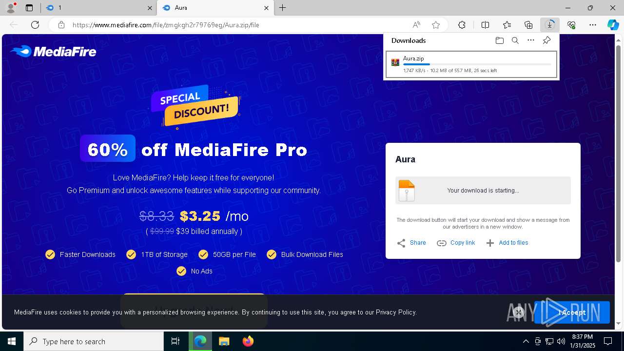Analysis https://auraloads.com/s/aura Malicious activity - Interactive analysis ANY.RUN