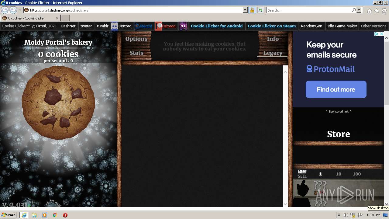 Malware analysis https://orteil.dashnet.org/cookieclicker/ Malicious ...