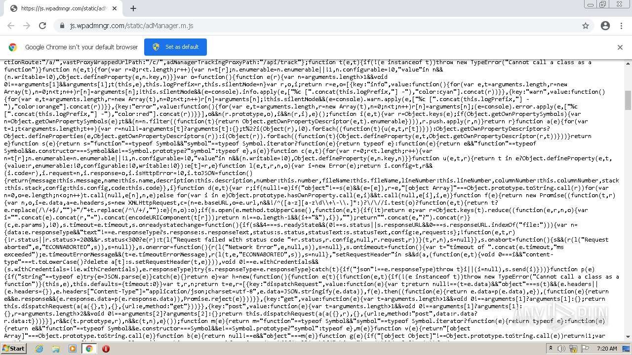 Malware analysis https://js.wpadmngr.com/static/adManager.m.js Malicious activity | ANY.RUN ...