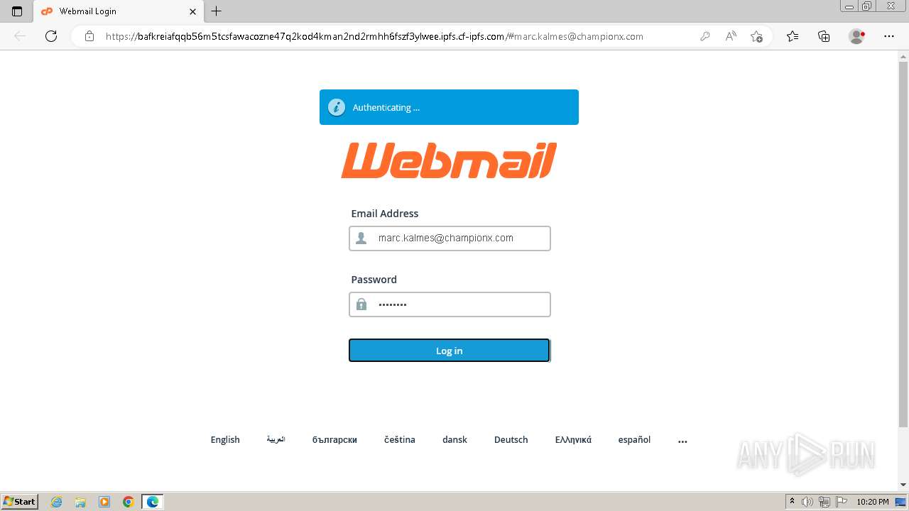 Malware analysis https://cf-ipfs.com/ipfs ...