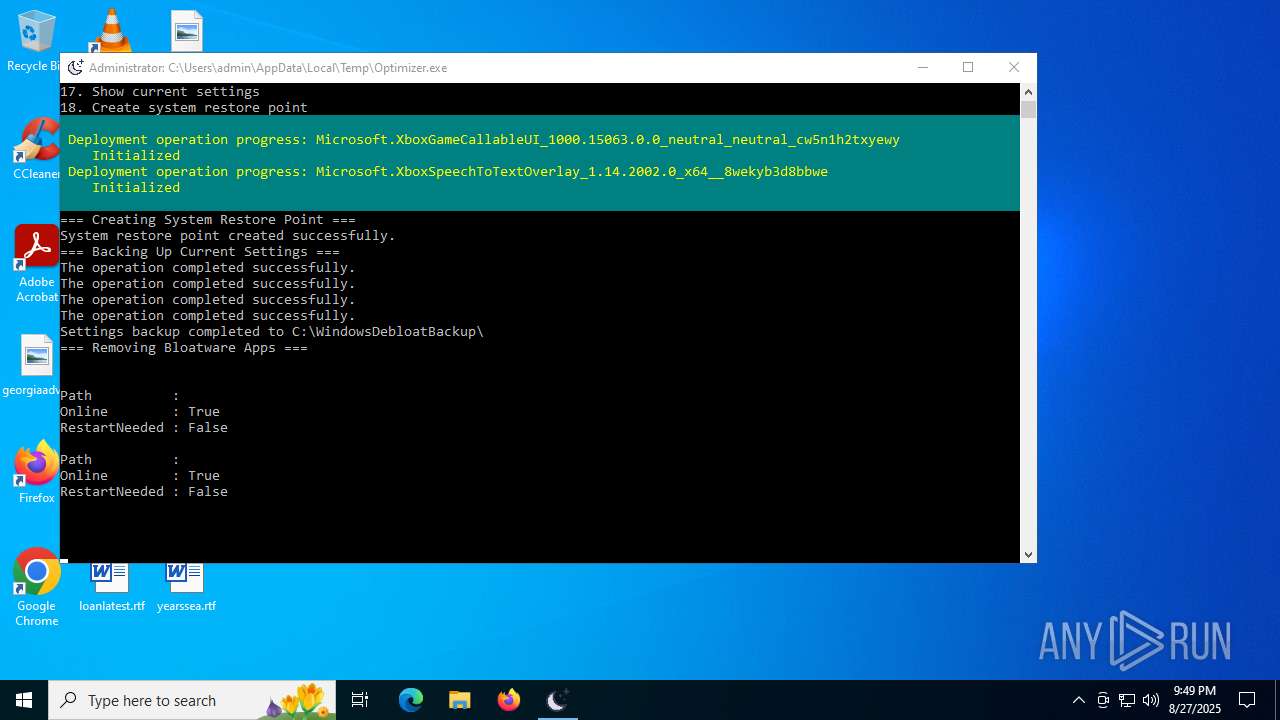 Analysis Optimizer.exe (MD5: 71D8A57AB449C336E4F14FCDD539A8E3 ...