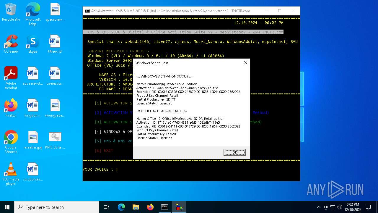 Malware analysis KMS_Suite.v9.EN.cmd Malicious activity | ANY.RUN ...