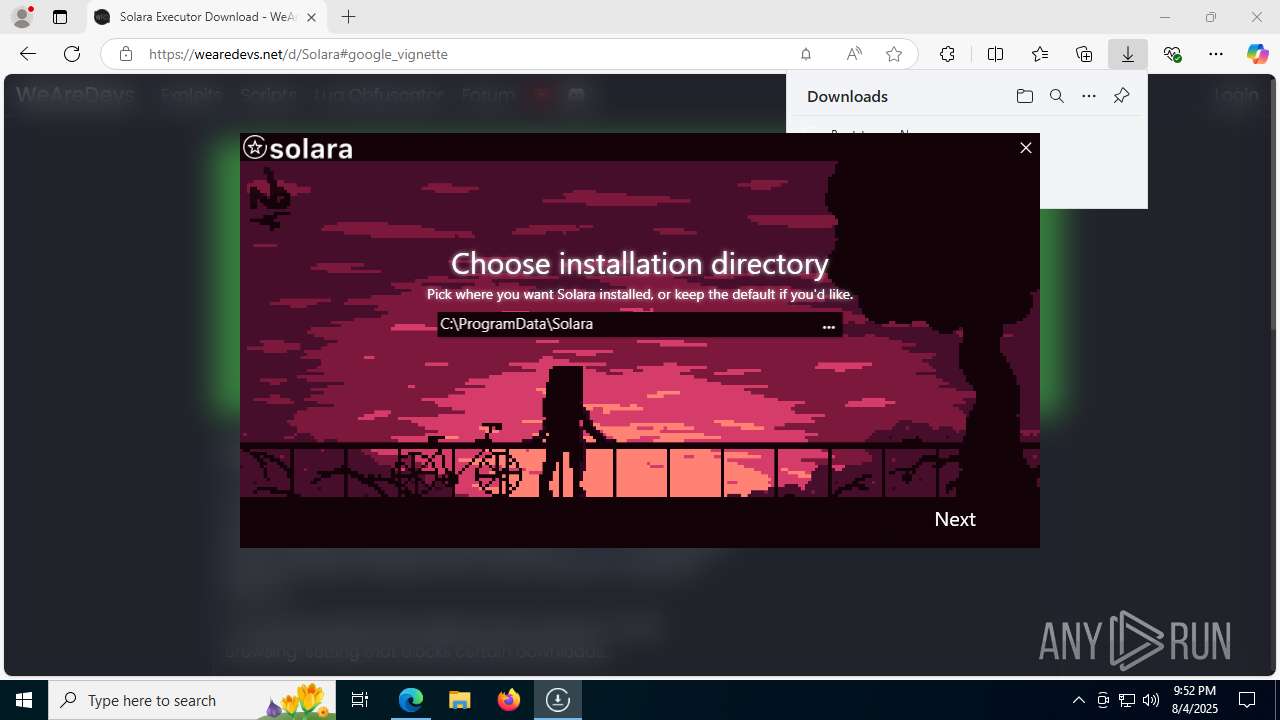 Malware analysis https://wearedevs.net/d/Solara Malicious activity | ANY.RUN - Malware Sandbox ...
