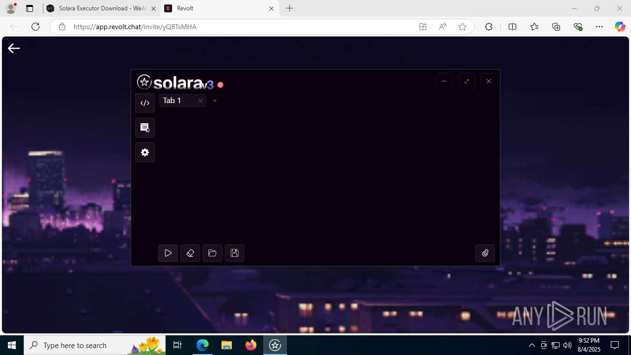 Malware analysis https://wearedevs.net/d/Solara Malicious activity | ANY.RUN - Malware Sandbox ...