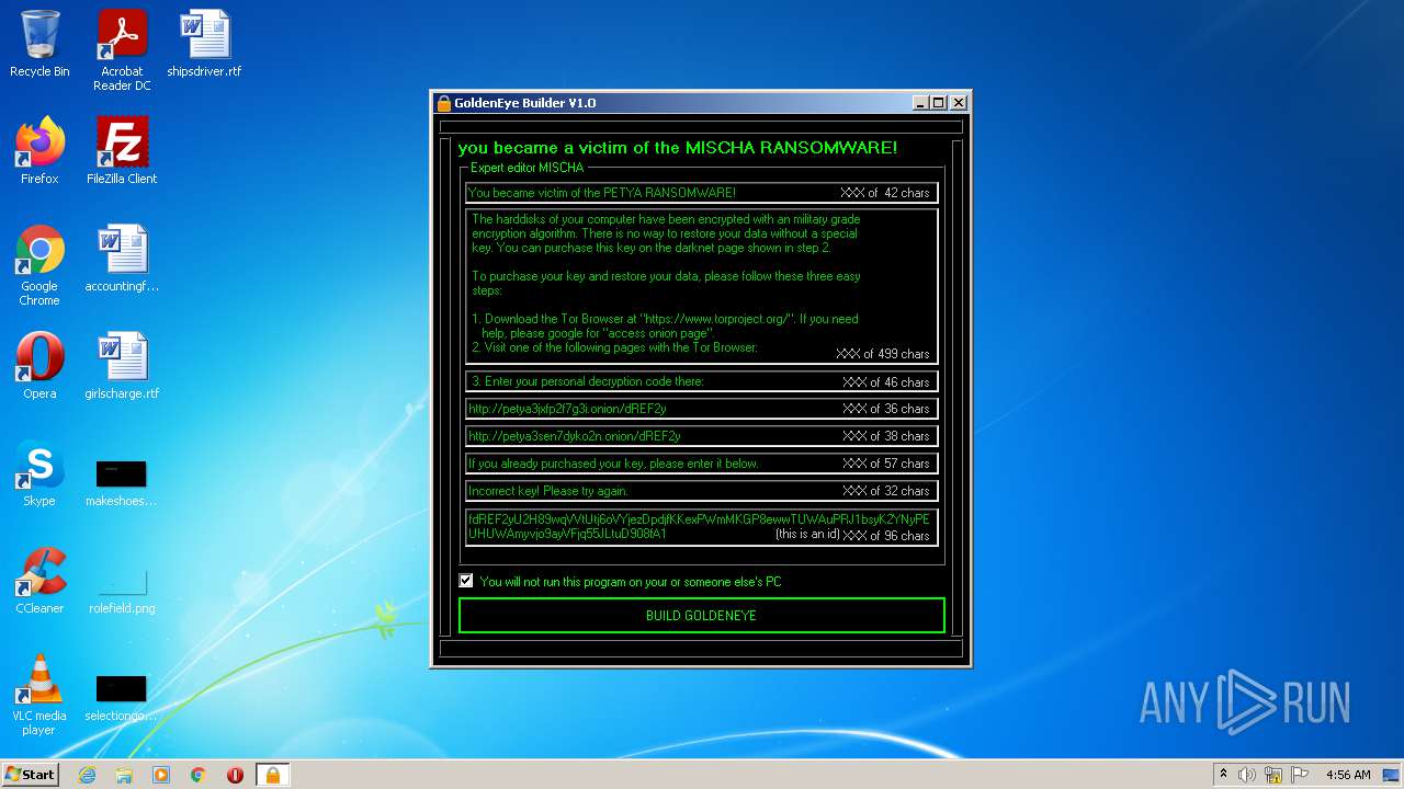 Analysis Petya and GoldenEye BUILDER.exe (MD5: FE311CBF28E46B0BBFBD7E848AC6867B) Malicious ...