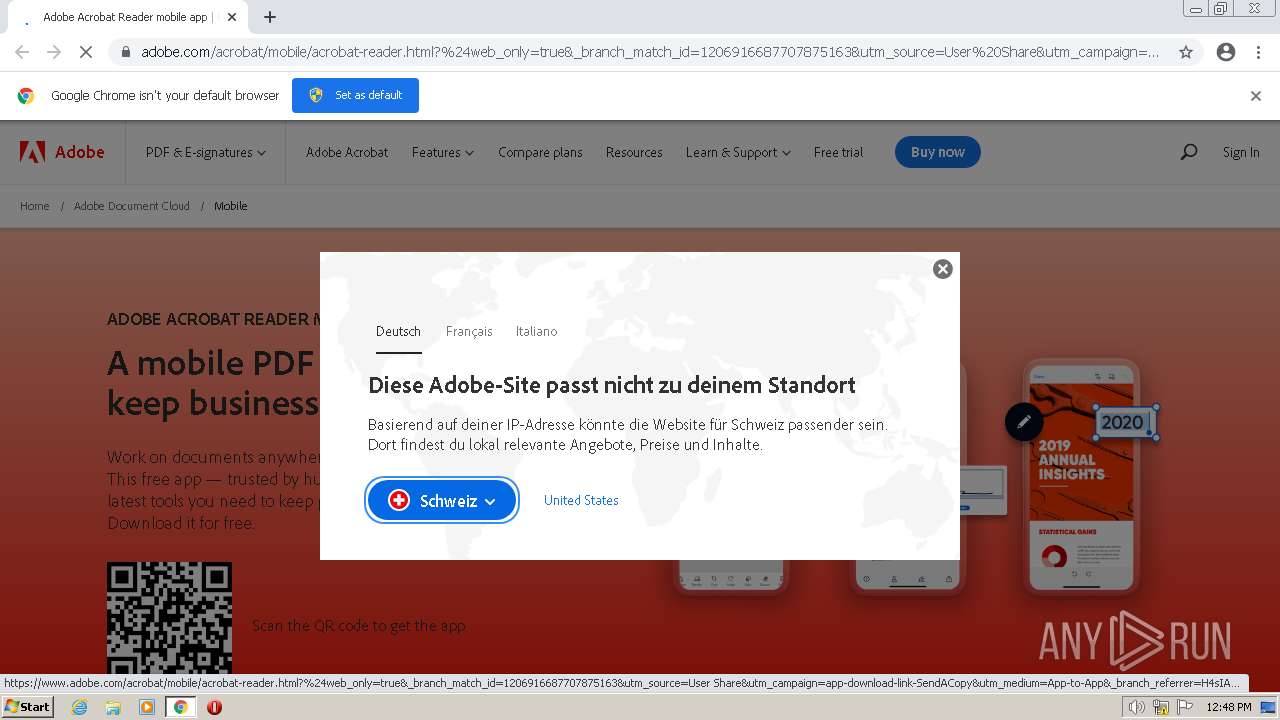 Malware analysis https://adobeacrobat.app.link/o0SiKn1MPxb Malicious activity | ANY.RUN ...