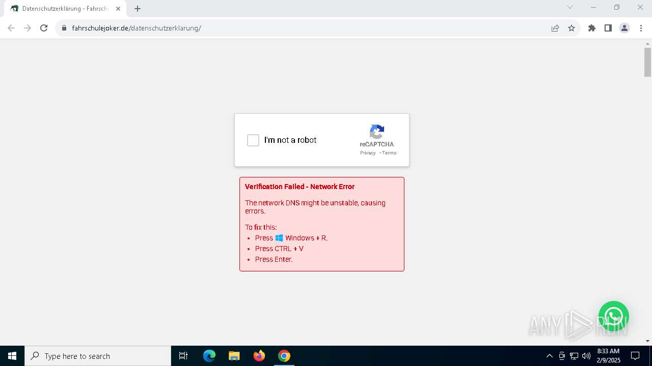 Analysis https://fahrschulejoker.de/datenschutzerklarung/ Malicious activity - Interactive ...