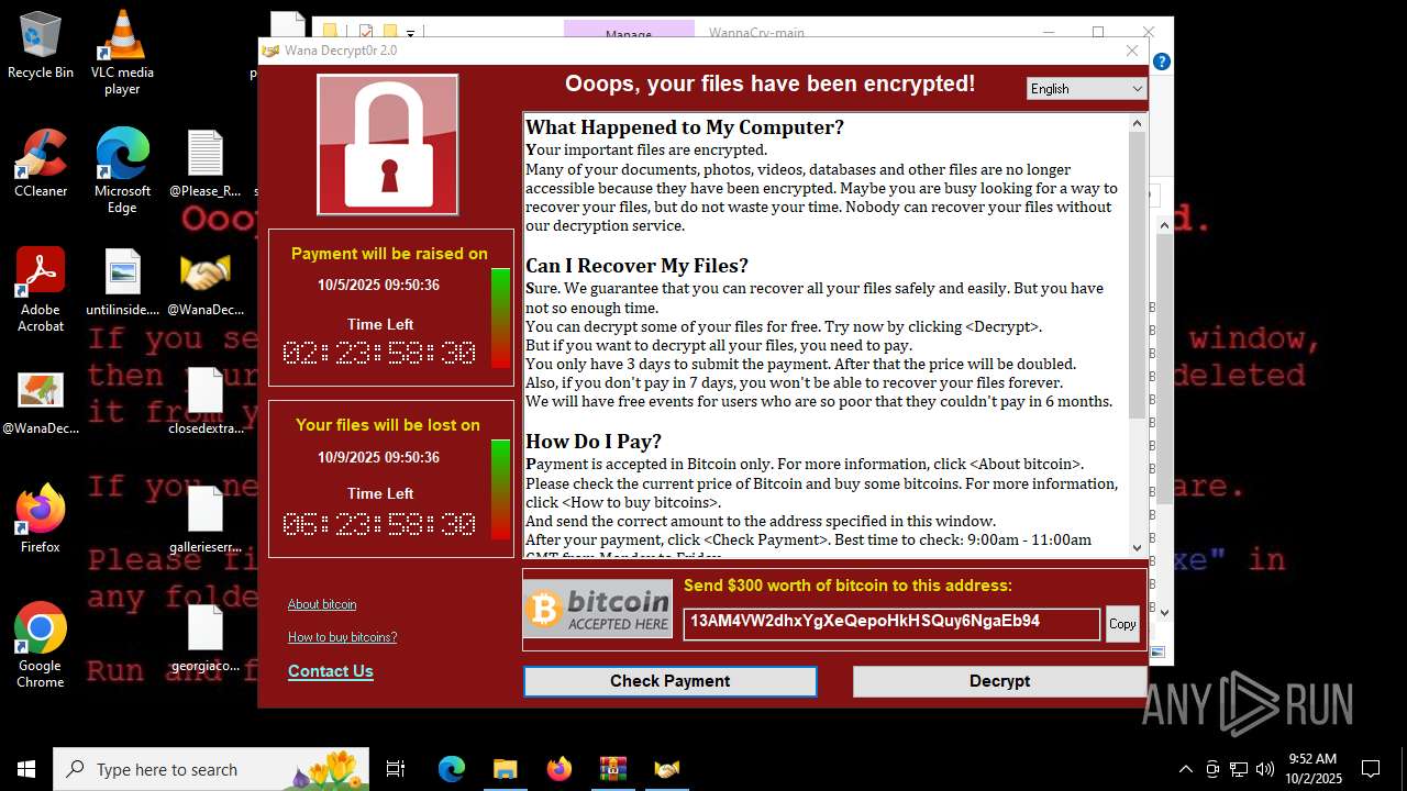 Malware analysis WannaCry-main.zip Malicious activity | ANY.RUN ...