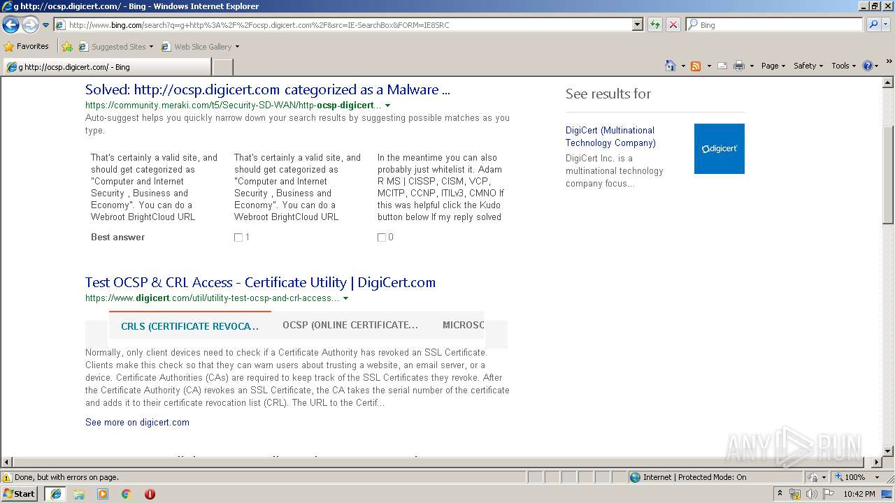 Malware analysis http://ocsp.digicert.com No threats detected | ANY.RUN - Malware Sandbox Online
